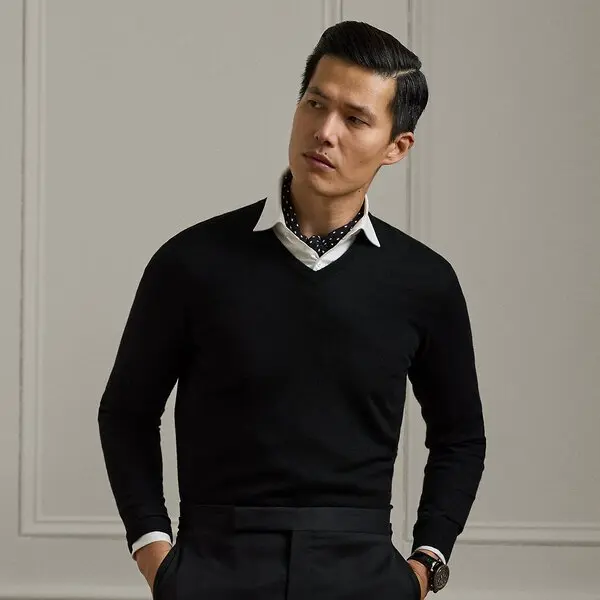Ralph Lauren Cashmere V-neck Sweater - Classic Black