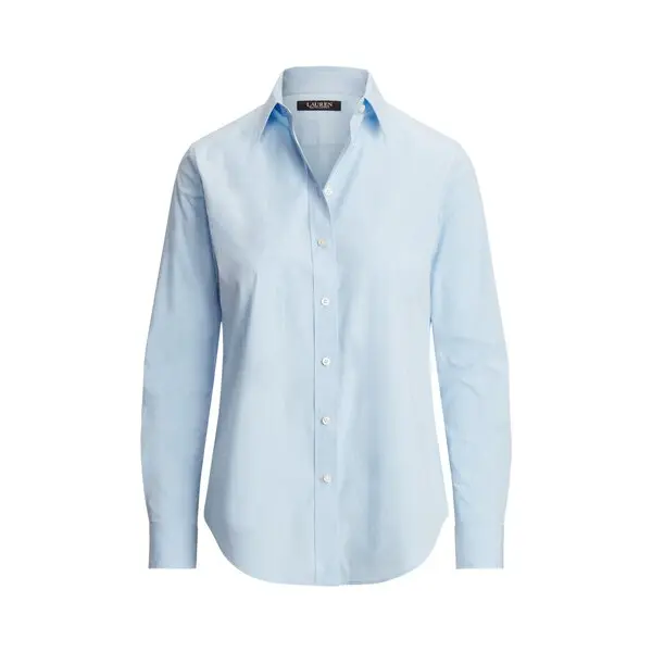 Ralph Lauren Classic Fit Easy Care Cotton Shirt With Embroidered Logo - Blue