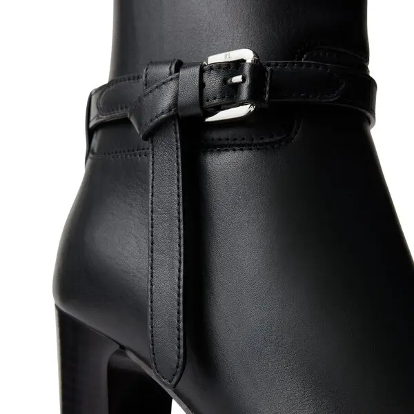 Ralph Lauren Donnely 90 Mm Calfskin Bootie - Black