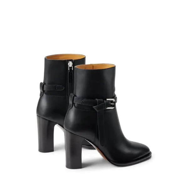 Ralph Lauren Donnely 90 Mm Calfskin Bootie - Black