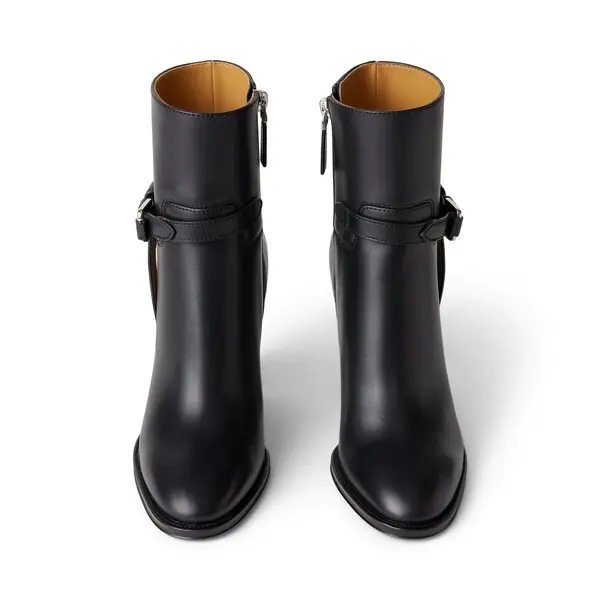 Ralph Lauren Donnely 90 Mm Calfskin Bootie - Black