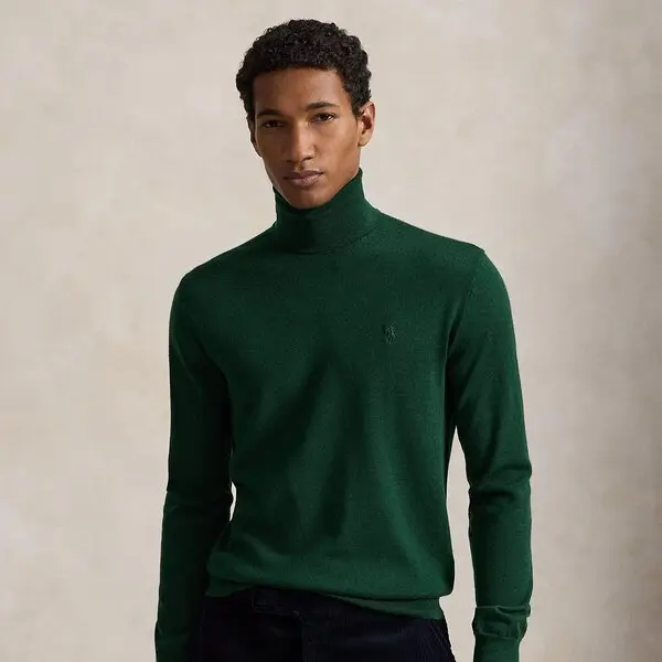 Ralph Lauren Washable Wool Turtleneck Sweater - Moss Agate