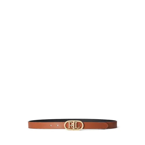 Ralph Lauren Oval-logo Reversible Leather Skinny Belt