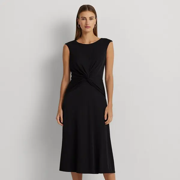 Ralph Lauren Twist-front Jersey Dress - Black