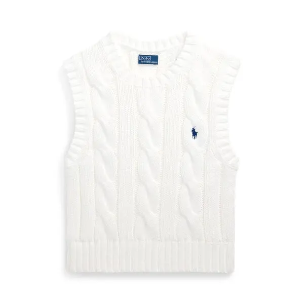 Ralph Lauren Cable-knit Cotton Cropped Vest
