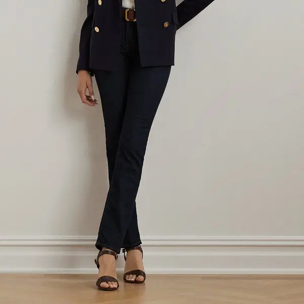 Ralph Lauren Mid-rise Straight Leg Jeans - Ocean Blue Wash Denim