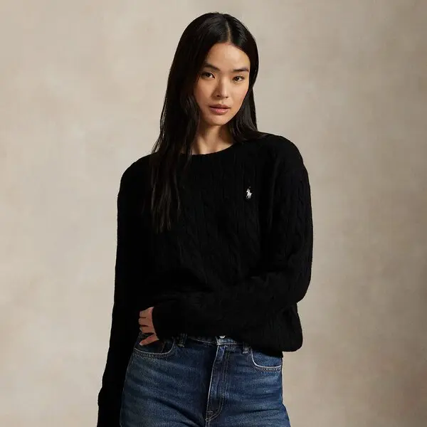Ralph Lauren Featherweight Wool-cashmere Sweater - Polo Black