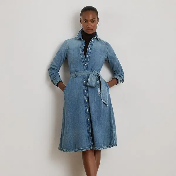 Ralph Lauren Belted Denim Shirtdress - Odwin Wash