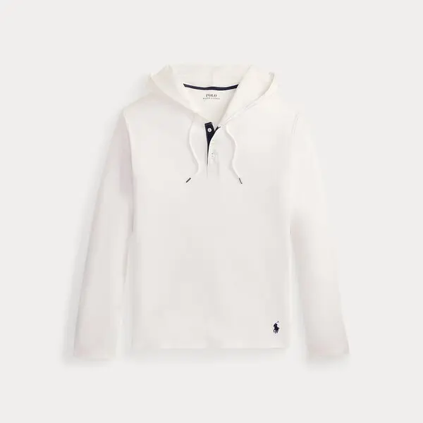 Ralph Lauren Mercerized Cotton Sleep Hoodie - White