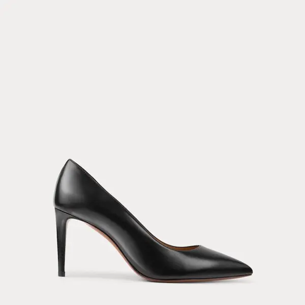 Ralph Lauren Armissa 75 Mm Calfskin Pump - Black