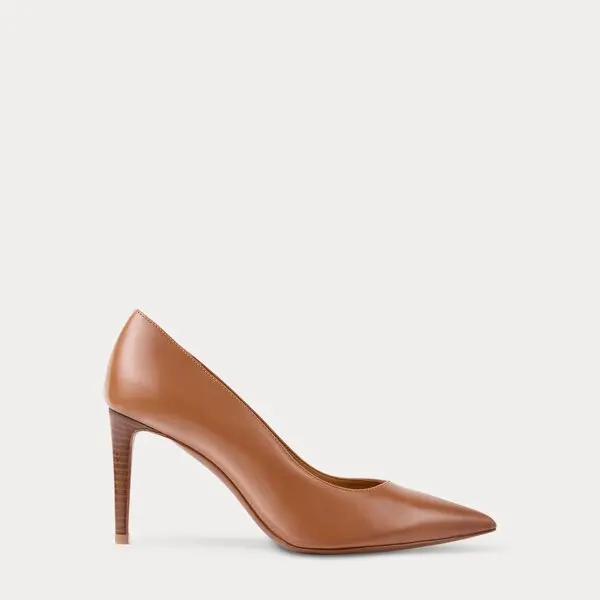 Ralph Lauren Armissa 75 Mm Calfskin Pump - Rl Gold