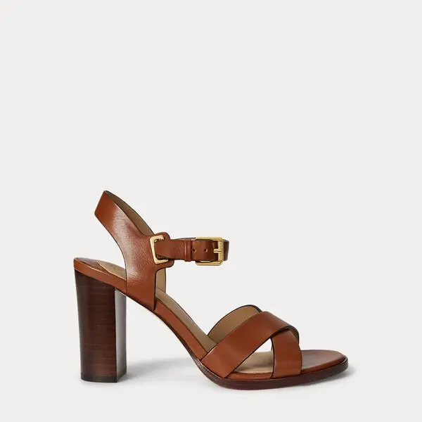 Ralph Lauren Emeryn Leather Sandal - Lauren Tan