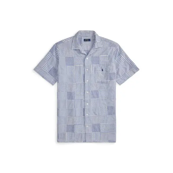 Ralph Lauren Patchwork Seersucker Camp Shirt