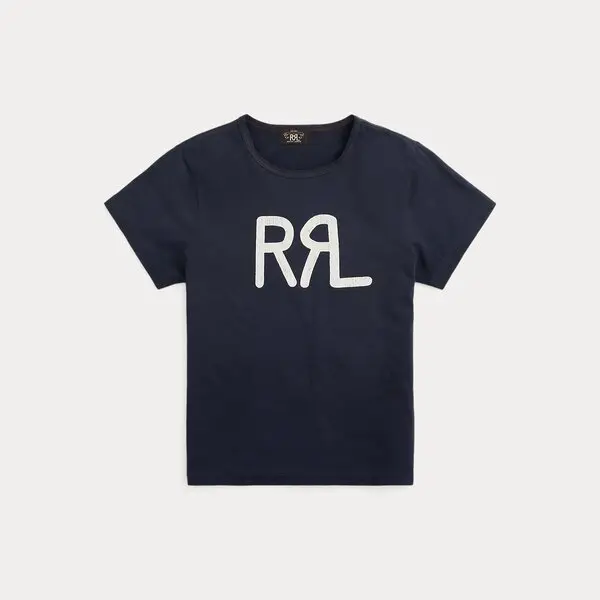 Ralph Lauren Logo Cotton Jersey Tee - Navy/white