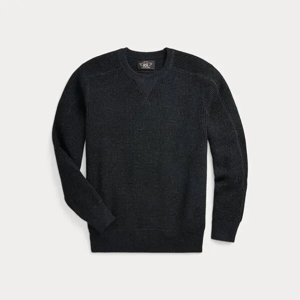 Ralph Lauren Waffle-knit Cotton-wool Sweater - Black Heather