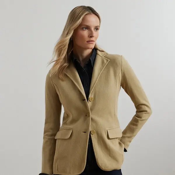Ralph Lauren Cotton-blend Notched Lapel Blazer - Birch Tan