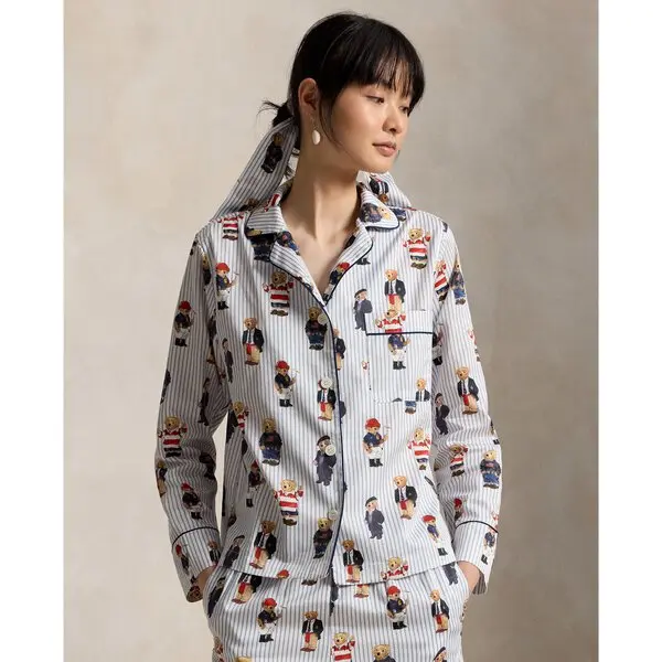 Ralph Lauren Polo Bear Cotton Sateen Pajama Set - Evergreen