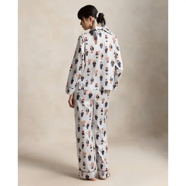 Ralph Lauren Polo Bear Cotton Sateen Pajama Set - Evergreen