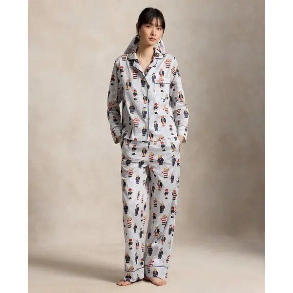 Ralph Lauren Polo Bear Cotton Sateen Pajama Set - Evergreen