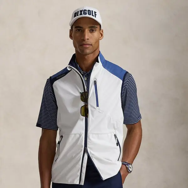 Ralph Lauren Color-blocked Packable Vest - Ceramic White/old Royal