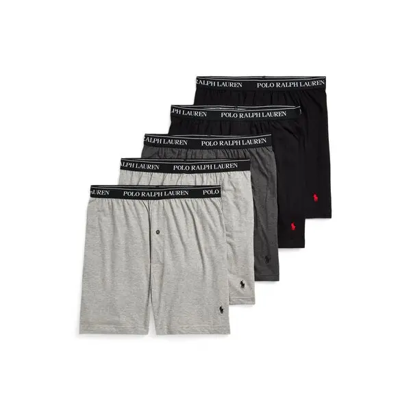 Ralph Lauren Classic Wicking Knit Boxer 5-pack - Grey Assorted
