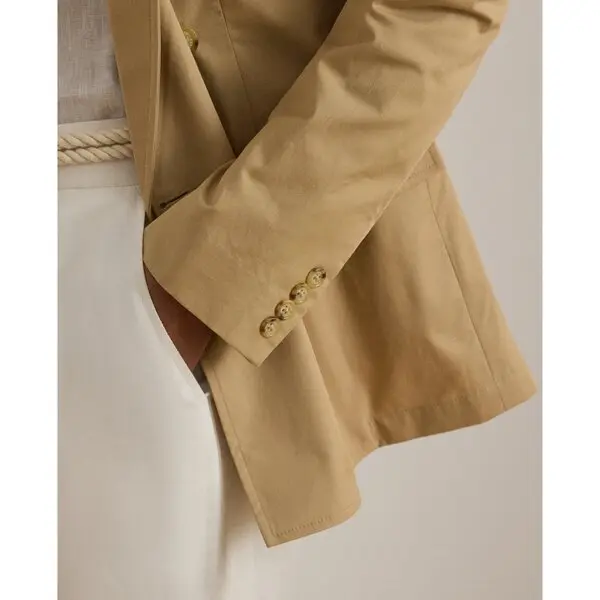 Ralph Lauren Double-breasted Cotton Twill Blazer