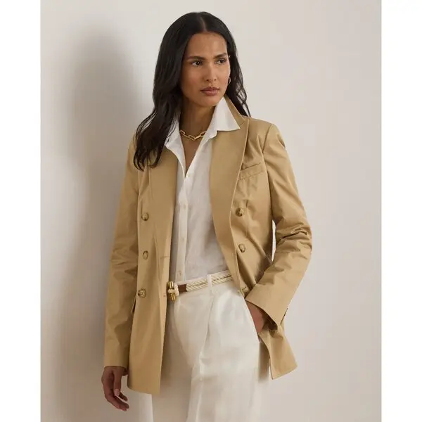 Ralph Lauren Double-breasted Cotton Twill Blazer