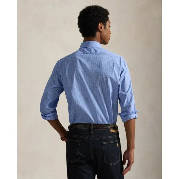Ralph Lauren Custom Fit Plaid Poplin Shirt - Blue/white