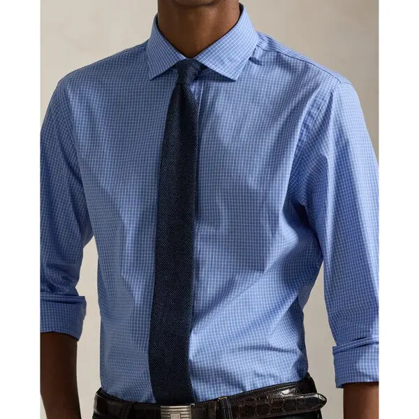 Ralph Lauren Custom Fit Plaid Poplin Shirt - Blue/white