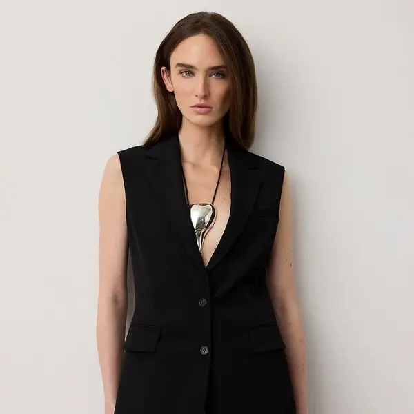 Ralph Lauren Randy Grain De Poudre Vest - Black