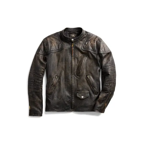 Ralph Lauren Slim Fit Leather Moto Jacket