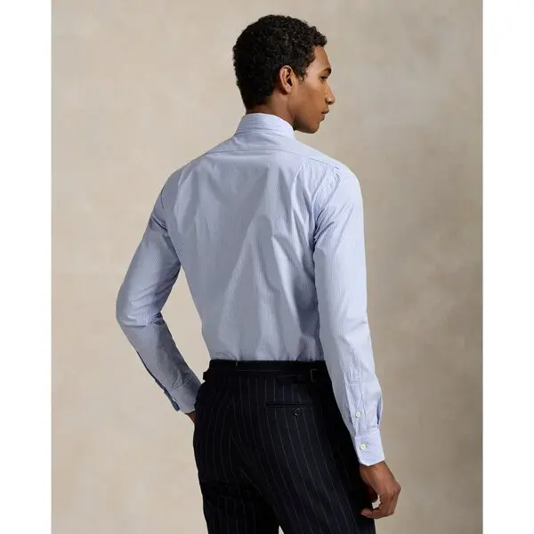 Ralph Lauren Custom Fit Striped Poplin Shirt - Blue/white