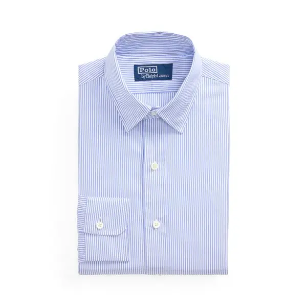 Ralph Lauren Custom Fit Striped Poplin Shirt - Blue/white