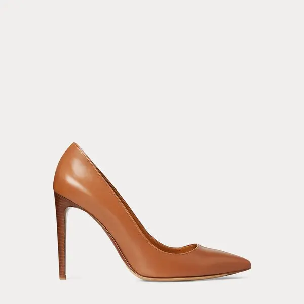 Ralph Lauren Celia 100 Mm Calfskin Pumps - Rl Gold