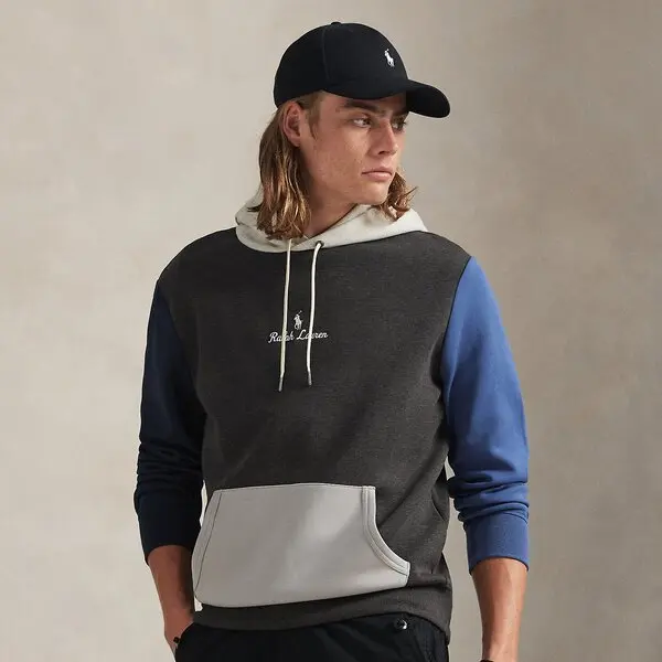 Ralph Lauren Logo Double-knit Hoodie - Dark Charcoal Heather Multi
