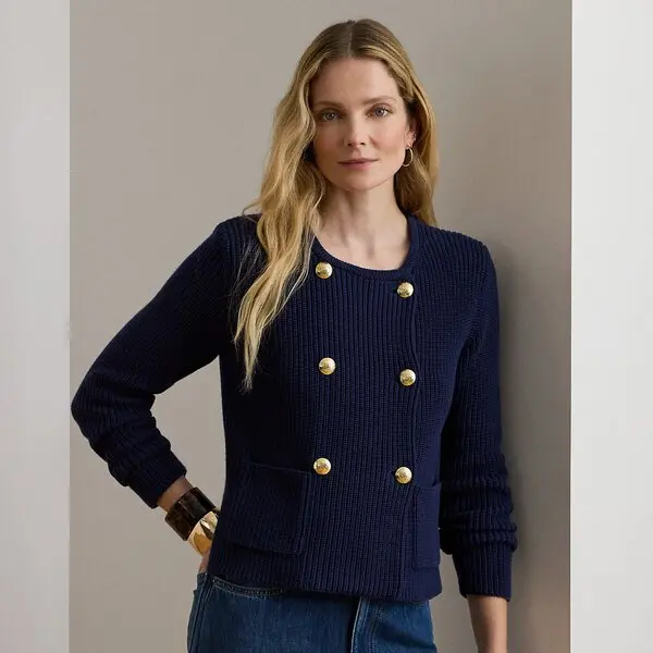 Ralph Lauren Double-breasted Sweater Jacket - Refined Navy