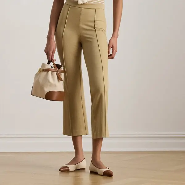 Ralph Lauren Twill Flare Ankle Pant - Birch Tan