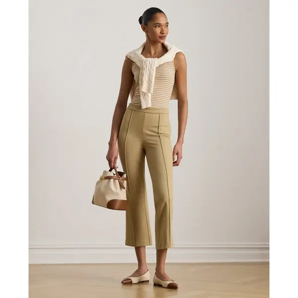 Ralph Lauren Twill Flare Ankle Pant - Birch Tan