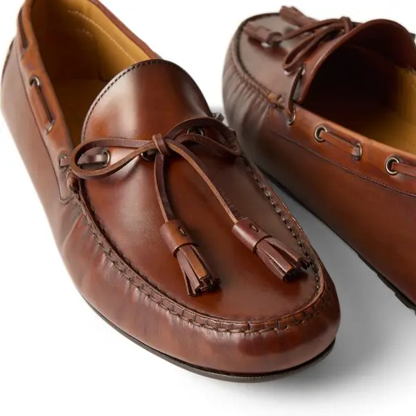 Ralph Lauren Harold Calfskin Tassel Driver - Tan
