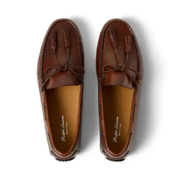Ralph Lauren Harold Calfskin Tassel Driver - Tan