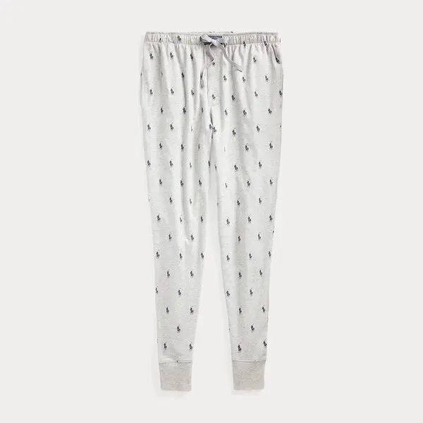 Ralph Lauren Polo Pony Cotton Sleep Jogger - Andover Heather/navy