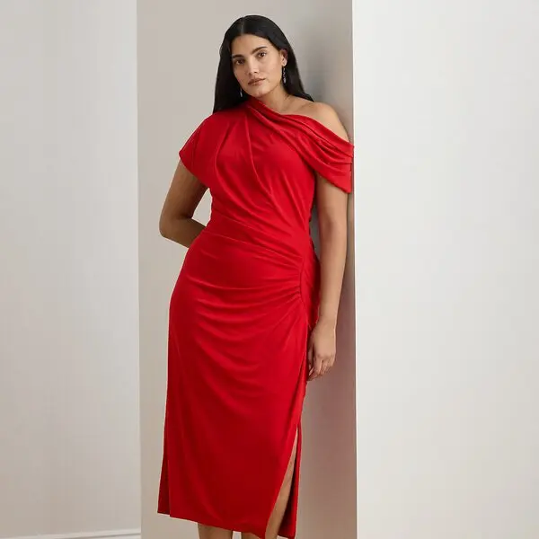 Ralph Lauren Stretch Jersey Off-the-shoulder Dress - Ralph Red