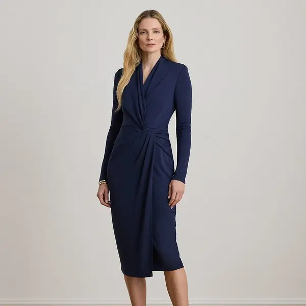 Ralph Lauren Twist-front Jersey Surplice Dress - Refined Navy