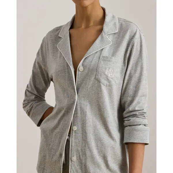 Ralph Lauren Cotton Jersey Pajama Set - Grey