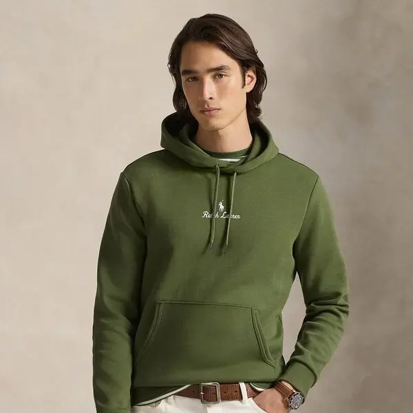 Ralph Lauren Logo Double-knit Hoodie - Supply Olive