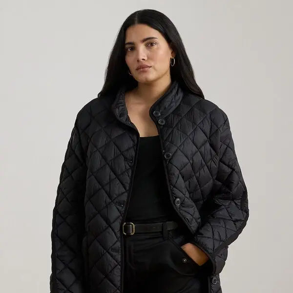 Ralph Lauren Diamond-quilted Mockneck Jacket - Black