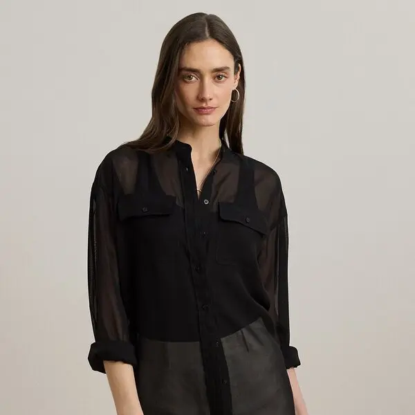 Ralph Lauren Shadow-stripe Dobby Shirt - Black