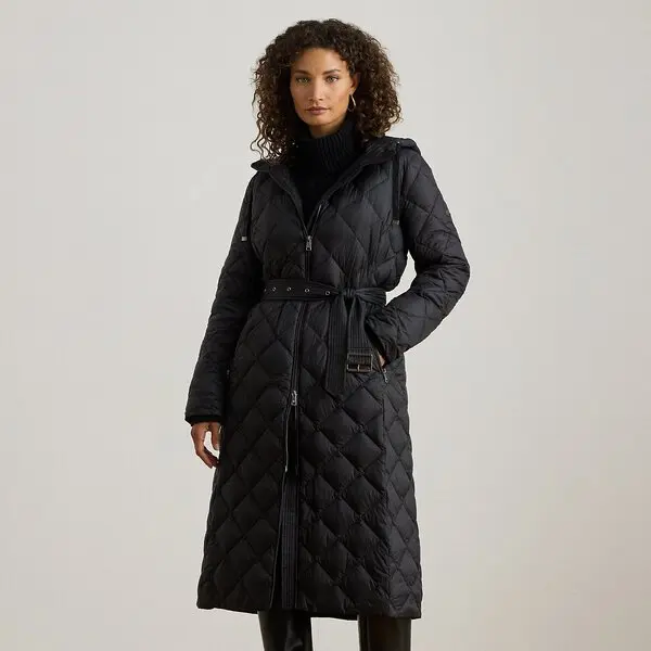 Ralph Lauren Hooded Diamond-quilted Down Maxicoat - Black