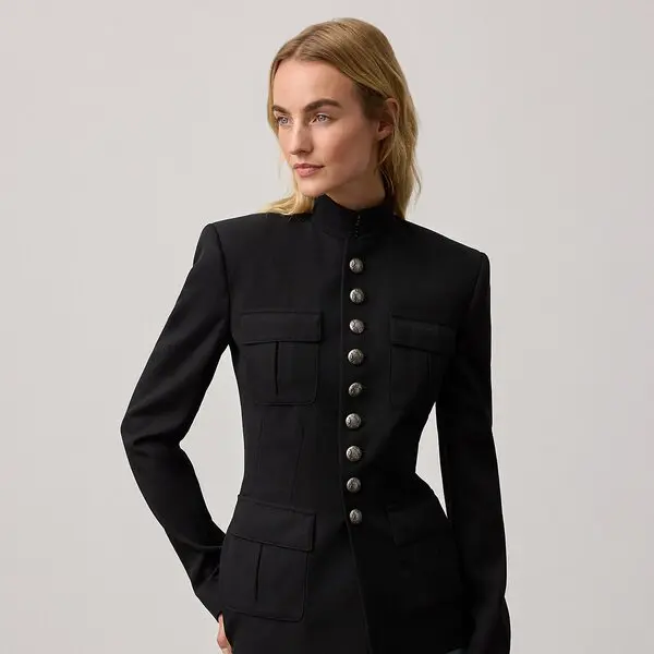 Ralph Lauren Eliza Grain De Poudre Jacket - Black