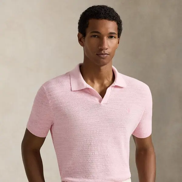 Ralph Lauren Textured Cotton-linen Sweater - Carmel Pink/white